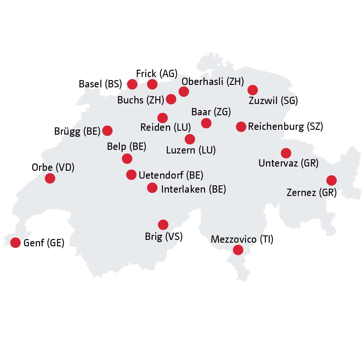 Alle Stützpunkte in der Schweiz | TOI TOI